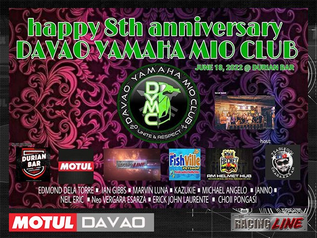 HAPPY ANNIVERSARY DAVAO YAMAHA MIO CLUB! MORE POWER TO DYMC! HAPPY 8TH ANNIVER... - The Racing ...